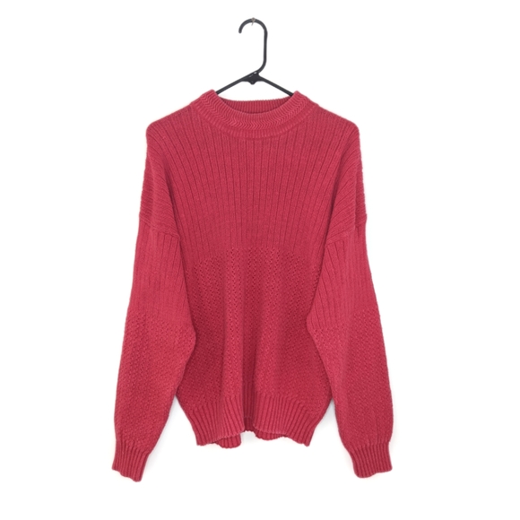 Vintage | Sweaters | Vintage 9s Faded Red Grunge Oversized Baggy ...